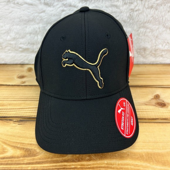 Puma | Accessories | Puma Evercat Stretch Fit Hat Black Gold ...